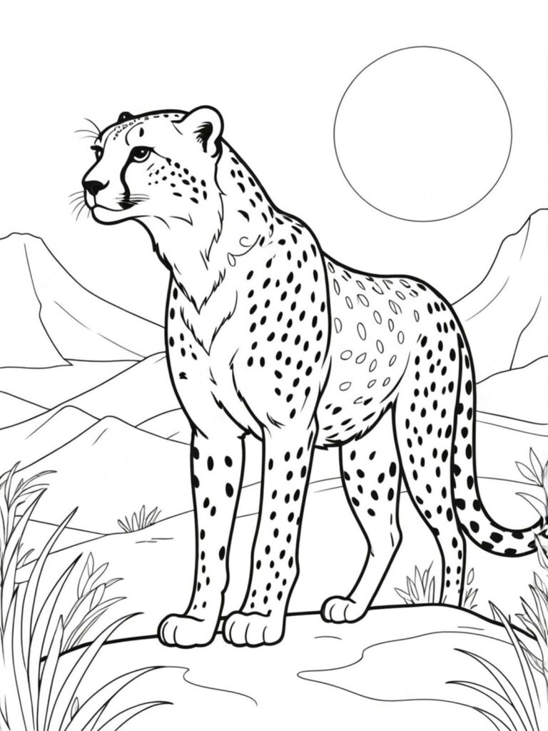 Más de 30 páginas para colorear de guepardos para niños 🎨🐆 ...