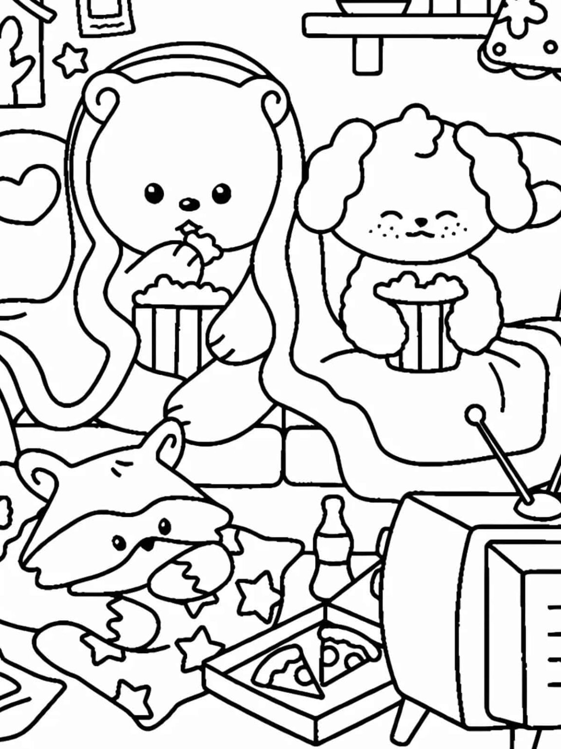 Free Printale Comfy and Cozy Coloring Pages 🌈🧸 - Coloringpagesforkids.net