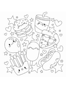 Explore The World Of Food With 40 Free Printable Coloring Pages 🍕🍩 ...