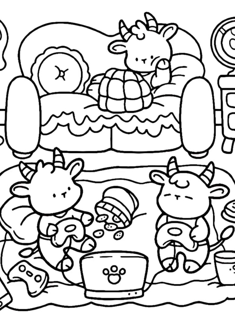 Gratis Printale Comfy en Cozy kleurplaten 🌈🧸 - Coloringpagesforkids.net
