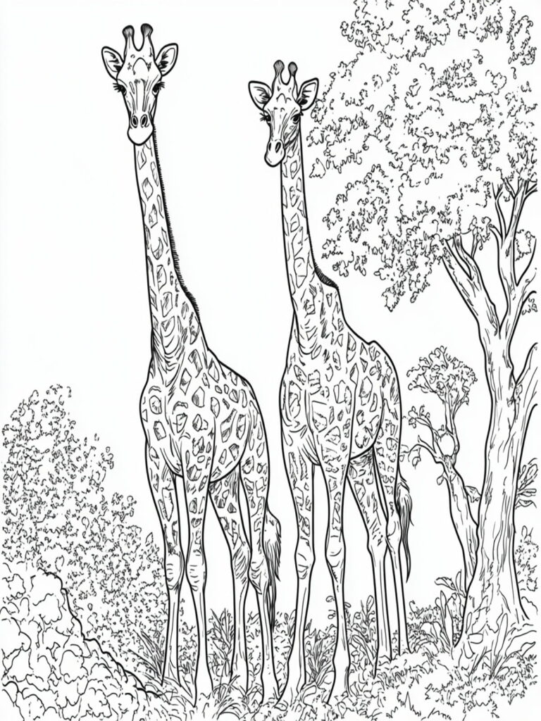 Le 30 migliori pagine da colorare di giraffe stampabili per bambini 🦒🎨 ...