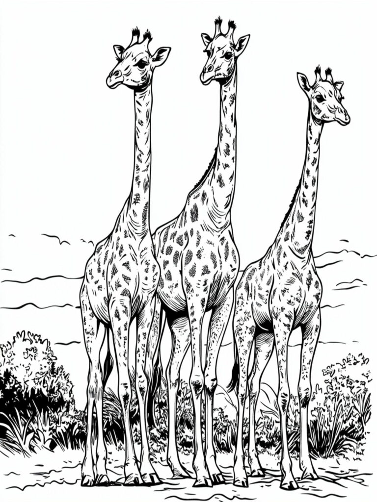 Le 30 migliori pagine da colorare di giraffe stampabili per bambini 🦒🎨 ...