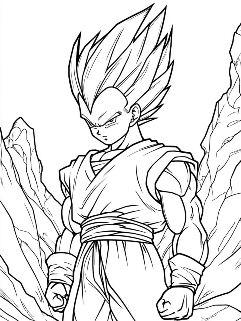 Dragon Ball Z Coloring Gohan Sketch Coloring Page