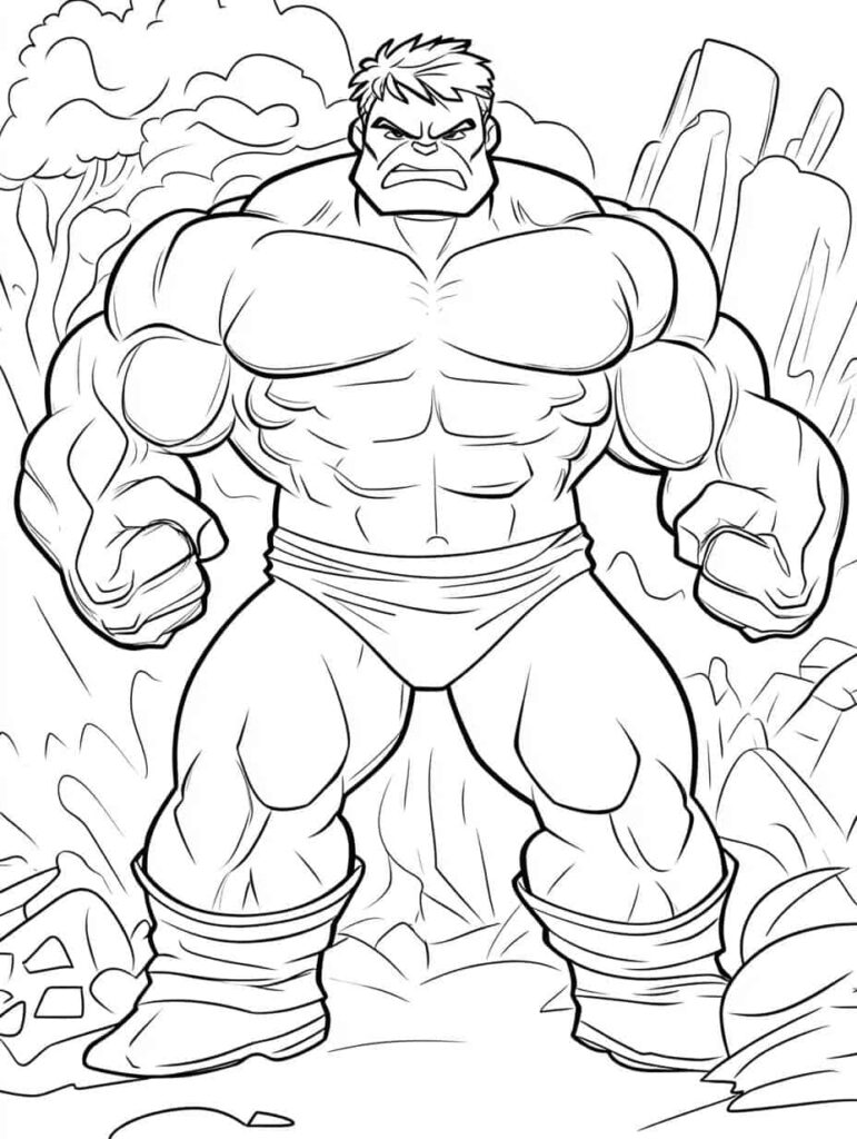 Más de 25 páginas para colorear de Hulk para niños que son muy ...