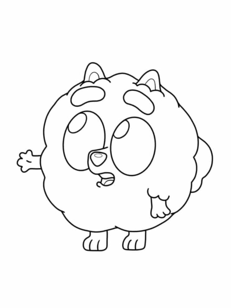 30 de pagini de colorat gratuite cu Bluey - Coloringpagesforkids.net