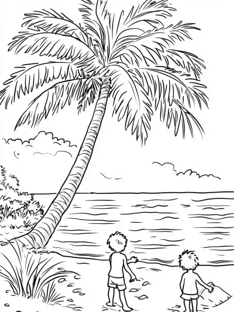 Palm Tree Coloring Pages: Tropical Paradise with Your Colors 🎨🌴 ...