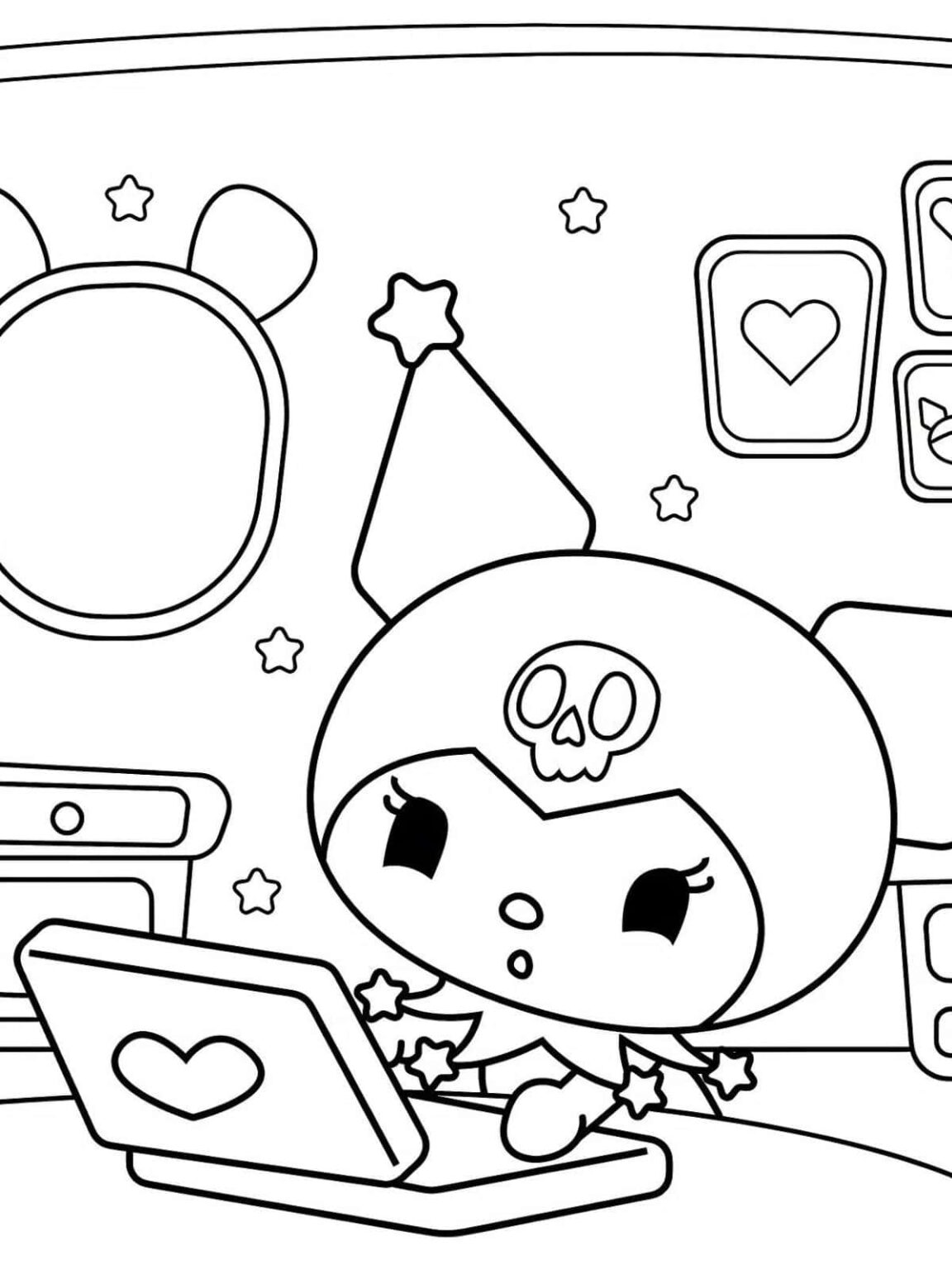 Bądź kreatywny 30+ kolorowanek Kuromi 🎨💀 - Coloringpagesforkids.net