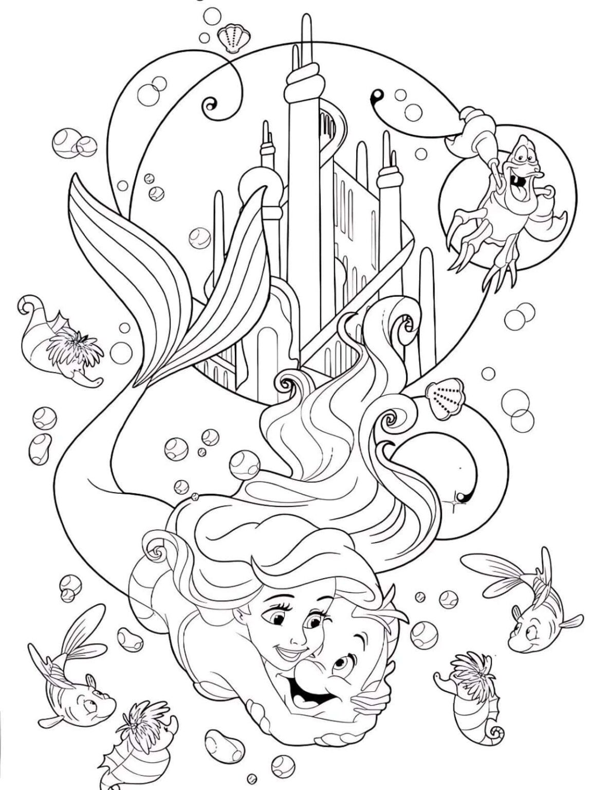 Ariel Coloring Pages Dive Into A World Of Ocean Adventure 🧜♀️