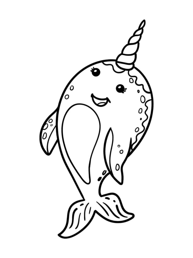 Best 30+ Cute Narwhal Coloring Pages For Kids 🐳🦄 - Coloringpagesforkids.net
