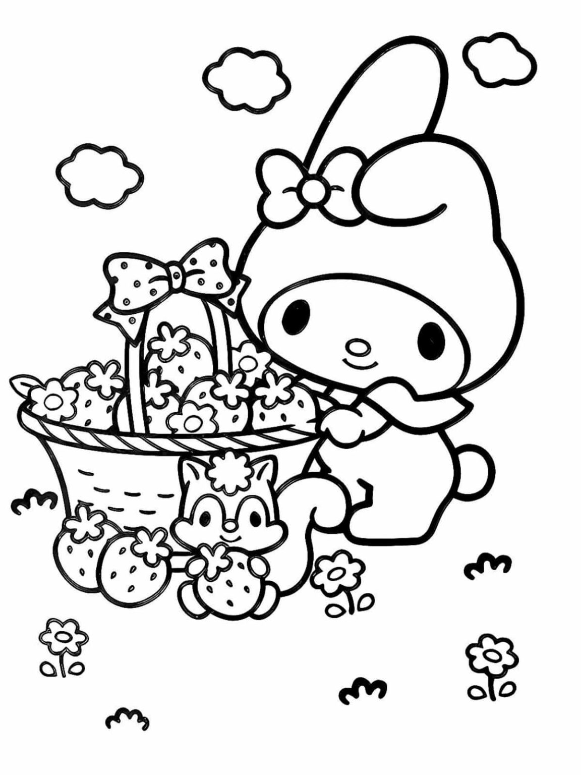 My Melody Coloring Pages: Cute Fun Awaits 🎨🐰 - Coloringpagesforkids.net