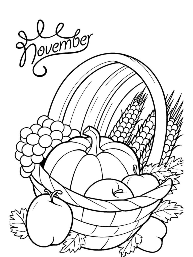 Beautiful 20+ November Coloring Pages for Kids 🍂 🦃 ...