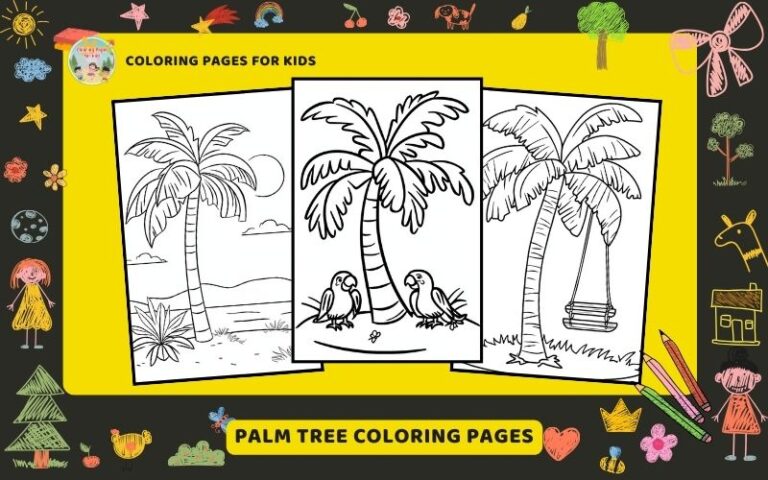 Palm Tree Coloring Pages: Tropical Paradise with Your Colors 🎨🌴 ...