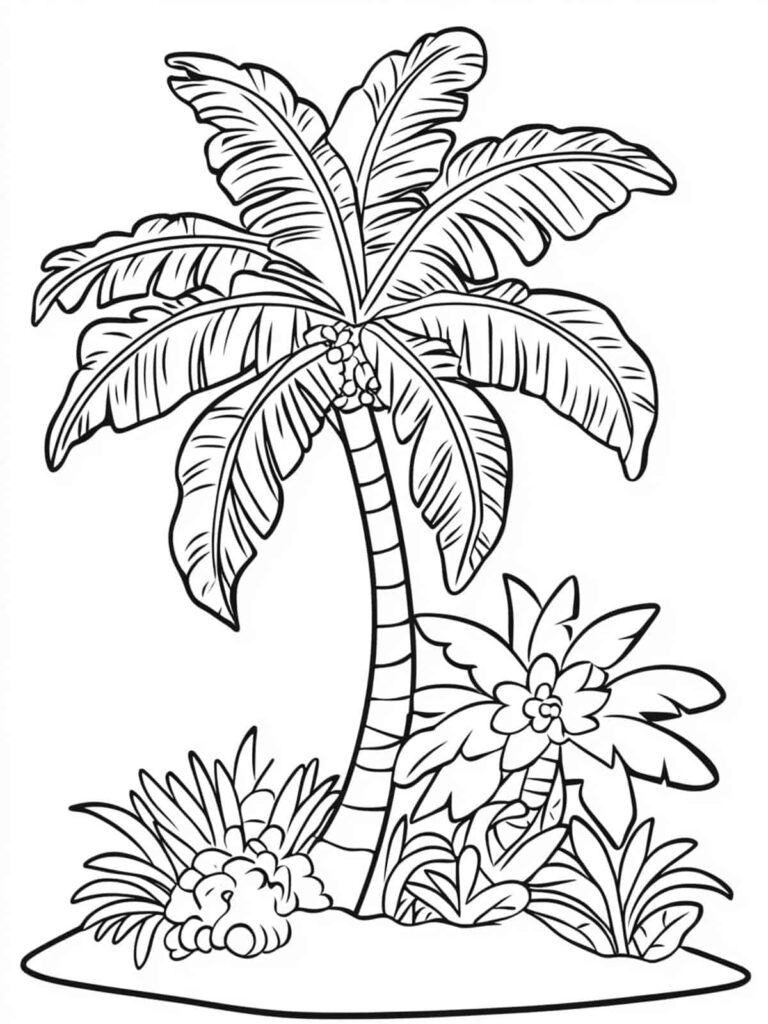 Palm Tree Coloring Pages: Tropical Paradise with Your Colors 🎨🌴 ...