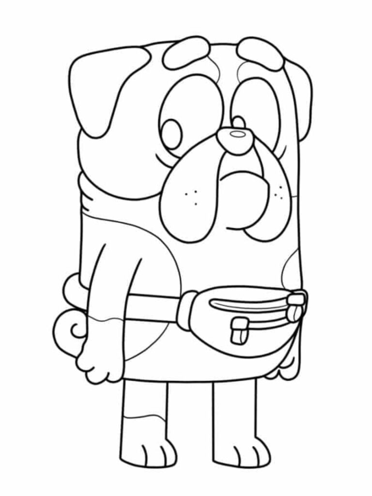 30 de pagini de colorat gratuite cu Bluey - Coloringpagesforkids.net