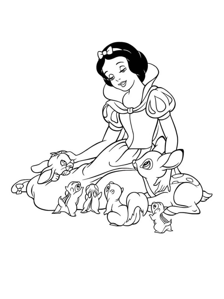Las 30 mejores páginas para colorear de Blancanieves para niños - Coloringpagesforkids.net