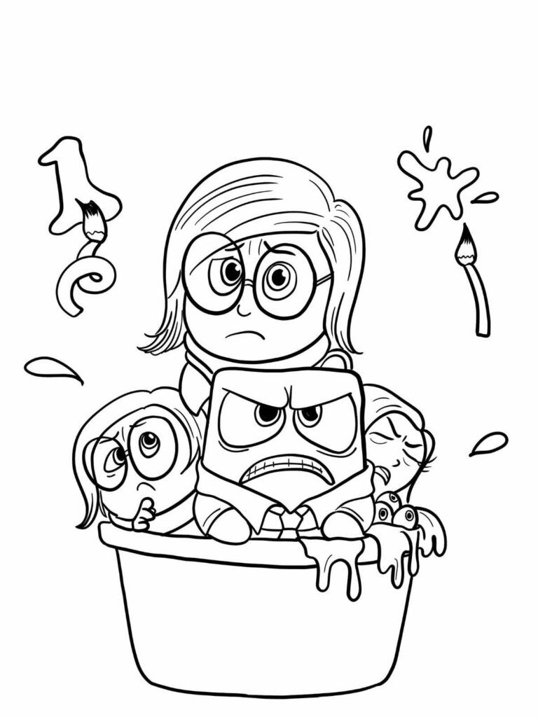 Inside Out 2 Coloring Pages for All Emotions 🌈💖 - Coloringpagesforkids.net