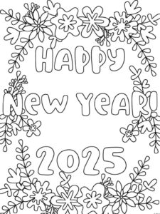 Welcome 2025 with Vibrant New Year Coloring Pages 🎇 ️ ...