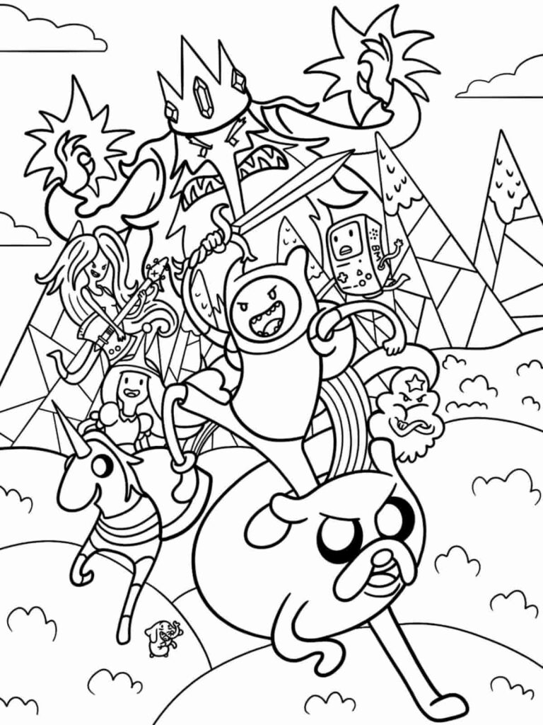 Free PDF Adventure Time Coloring Pages 🎨🗺️ - Coloringpagesforkids.net