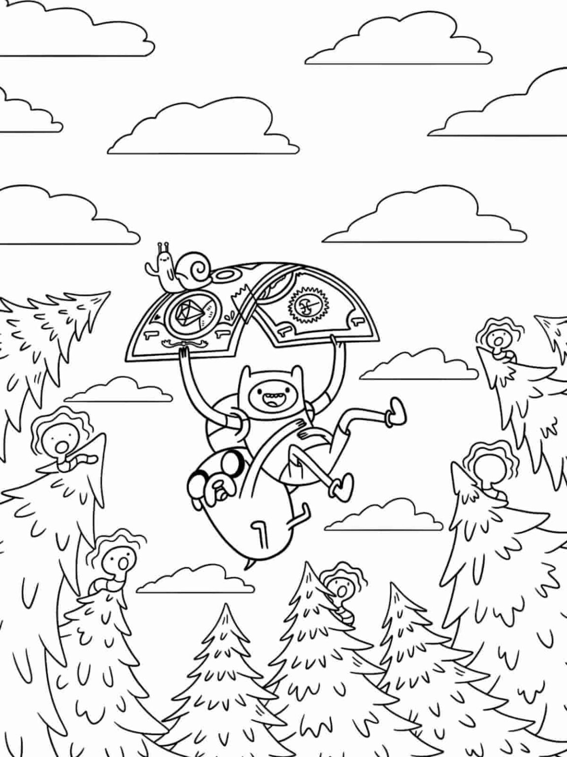 Free PDF Adventure Time Coloring Pages 🎨🗺️ - Coloringpagesforkids.net