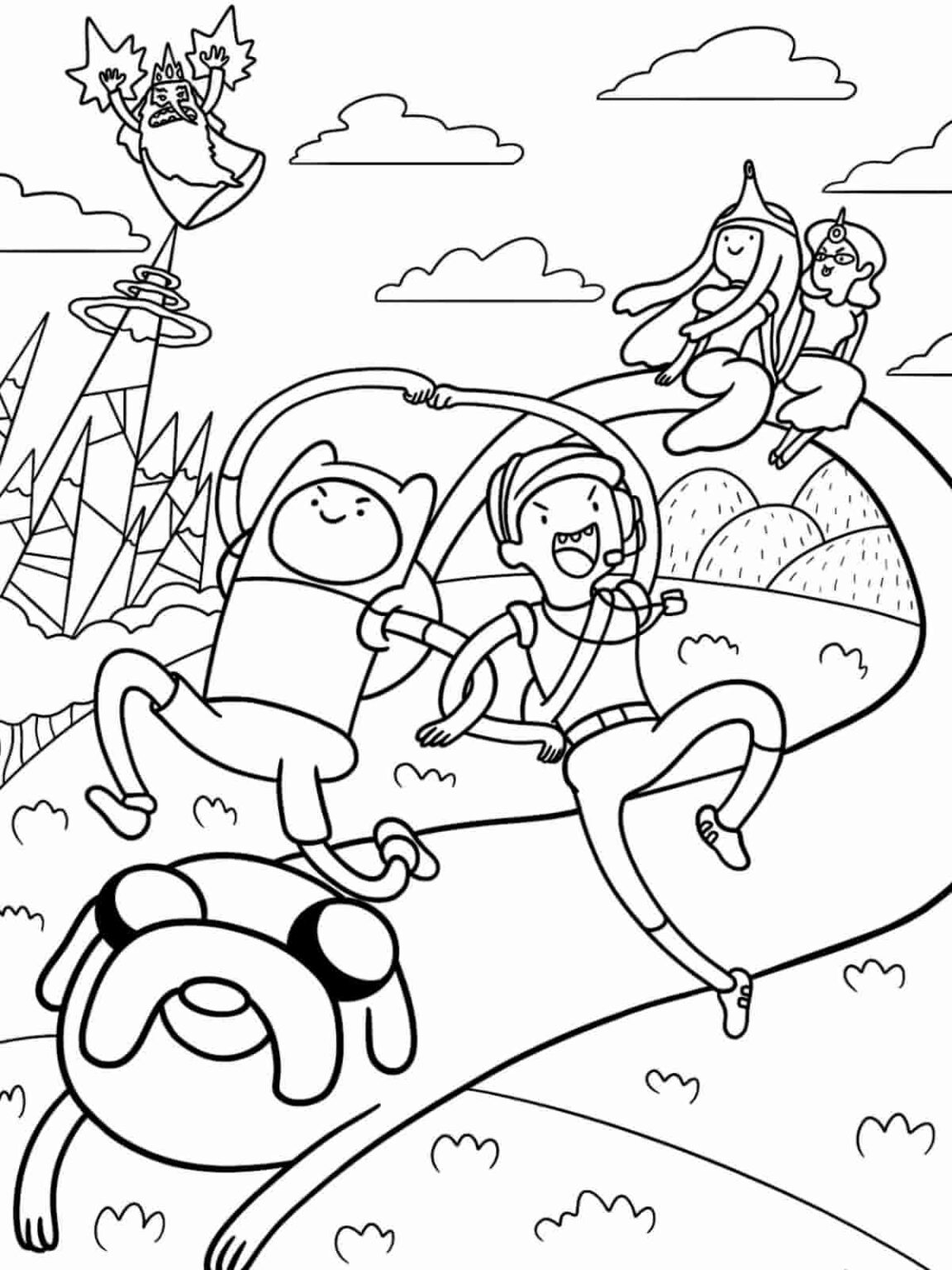 Free PDF Adventure Time Coloring Pages 🎨🗺️ - Coloringpagesforkids.net