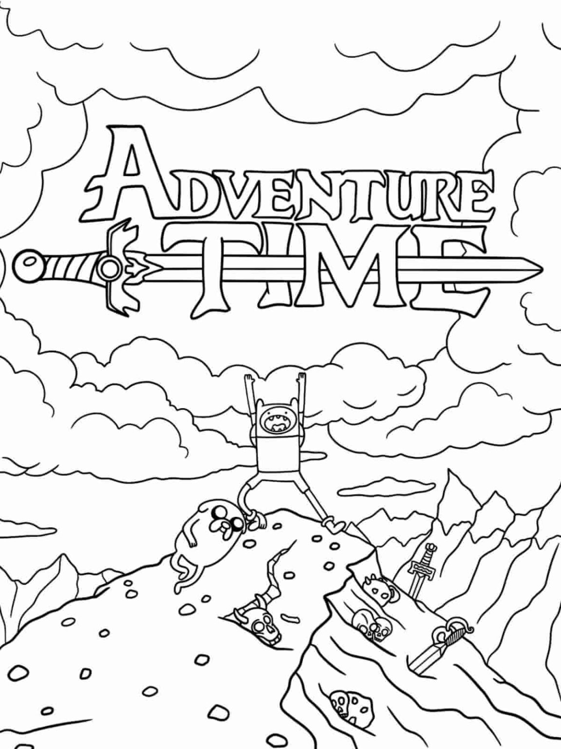 Free PDF Adventure Time Coloring Pages 🎨🗺️ - Coloringpagesforkids.net