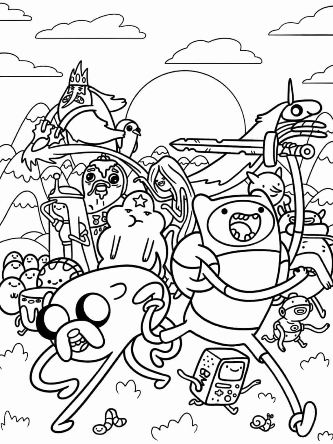 Free PDF Adventure Time Coloring Pages 🎨🗺️ - Coloringpagesforkids.net