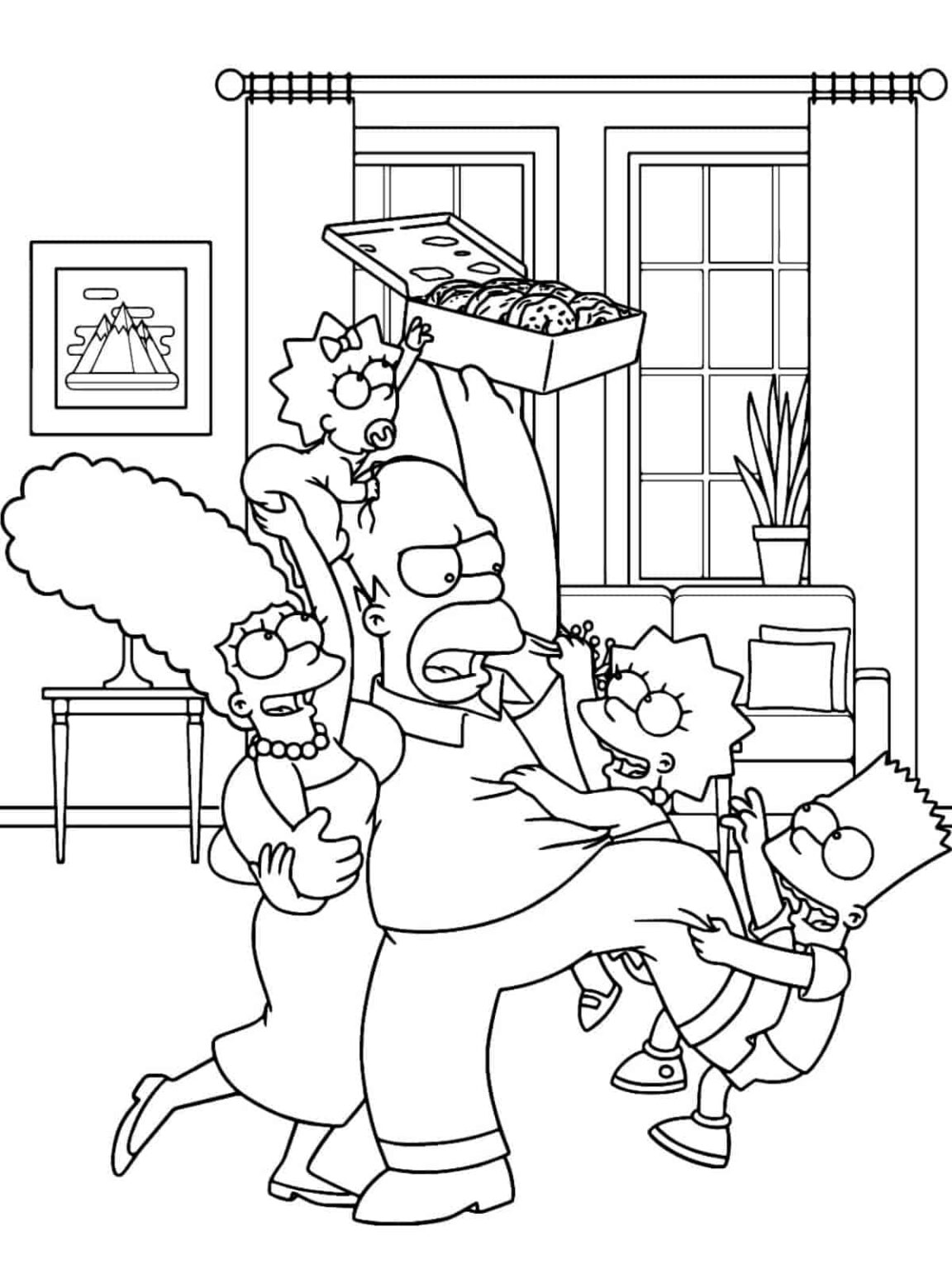 30+ Simpsons Coloring Pages For Kids 🎨🍩 - Coloringpagesforkids.net