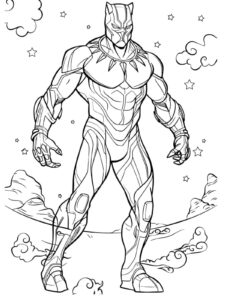 Pagine da colorare di Black Panther con il mondo di Wakanda 🎨🐾 ...