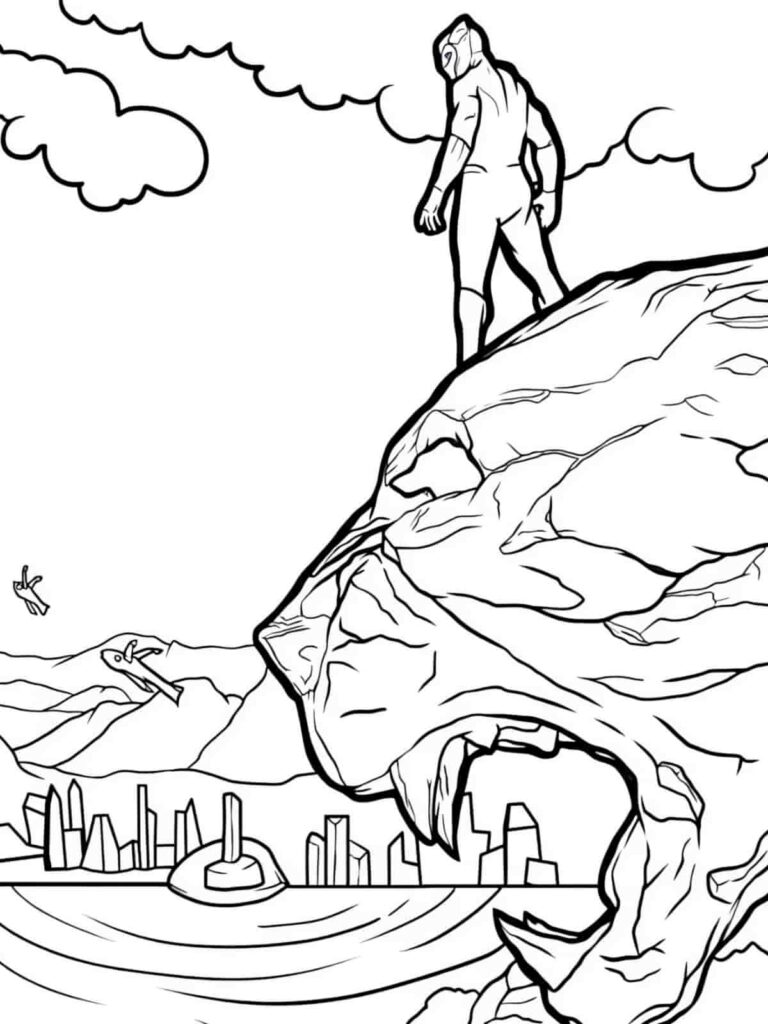 Planșe de colorat cu Pantera Neagră cu World of Wakanda 🎨🐾 ...