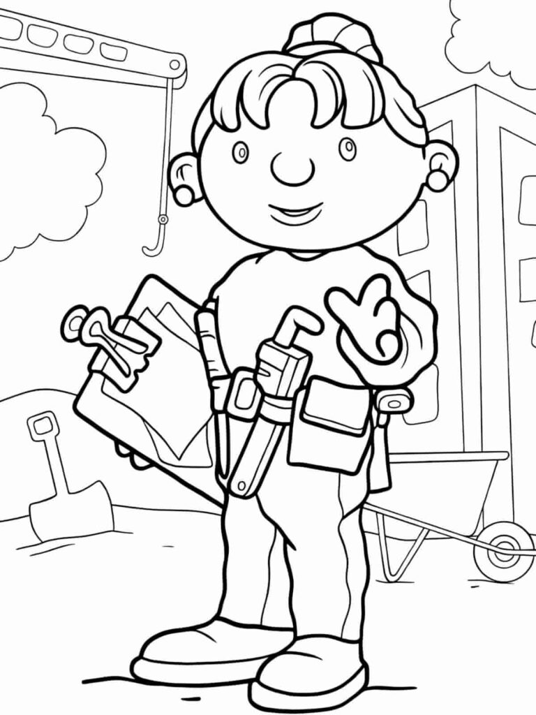 Más de 20 páginas para colorear de Bob el constructor en PDF gratis 🎨🚧 - Coloringpagesforkids.net