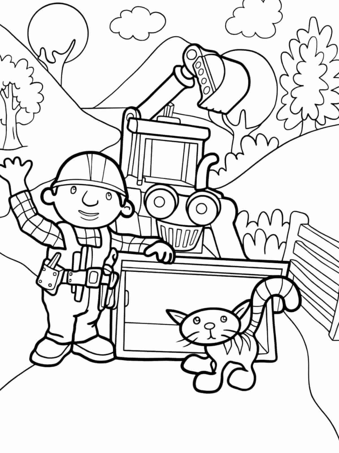 Más de 20 páginas para colorear de Bob el constructor en PDF gratis 🎨🚧 - Coloringpagesforkids.net