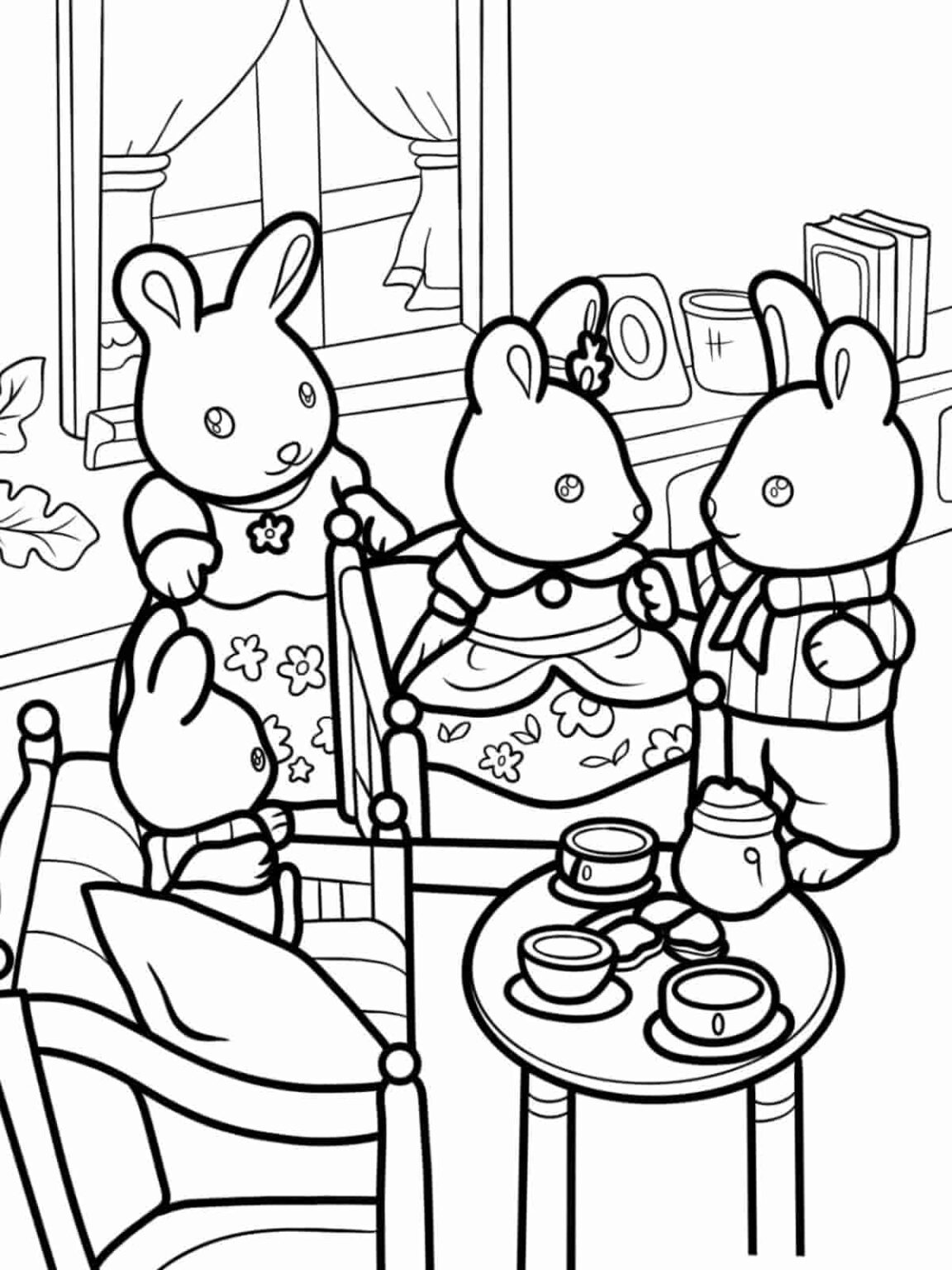 Cute Free PDF Calico Critters Coloring Pages 🎨🐾 - Coloringpagesforkids.net