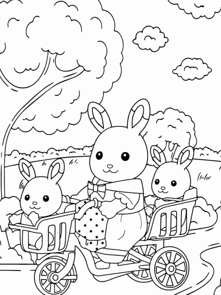 Cute Free PDF Calico Critters Coloring Pages 🎨🐾 - Coloringpagesforkids.net