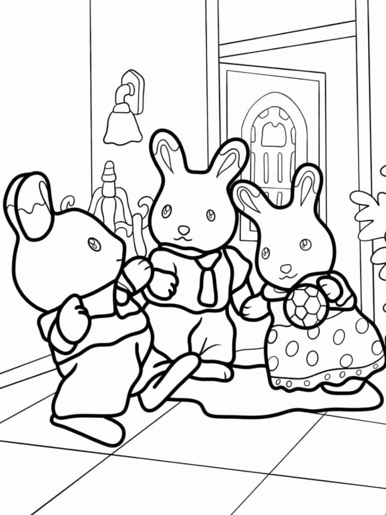 Cute Free PDF Calico Critters Coloring Pages 🎨🐾 - Coloringpagesforkids.net