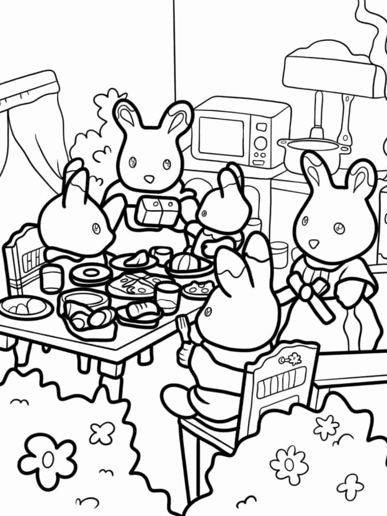 Cute Free PDF Calico Critters Coloring Pages 🎨🐾 - Coloringpagesforkids.net