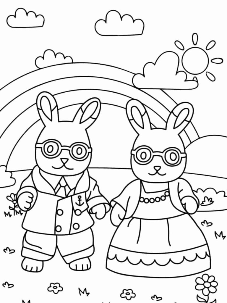 Cute Free PDF Calico Critters Coloring Pages 🎨🐾 - Coloringpagesforkids.net
