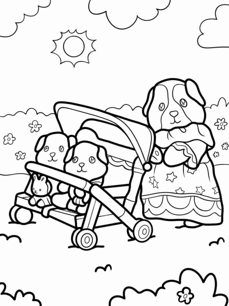 Cute Free PDF Calico Critters Coloring Pages 🎨🐾 - Coloringpagesforkids.net