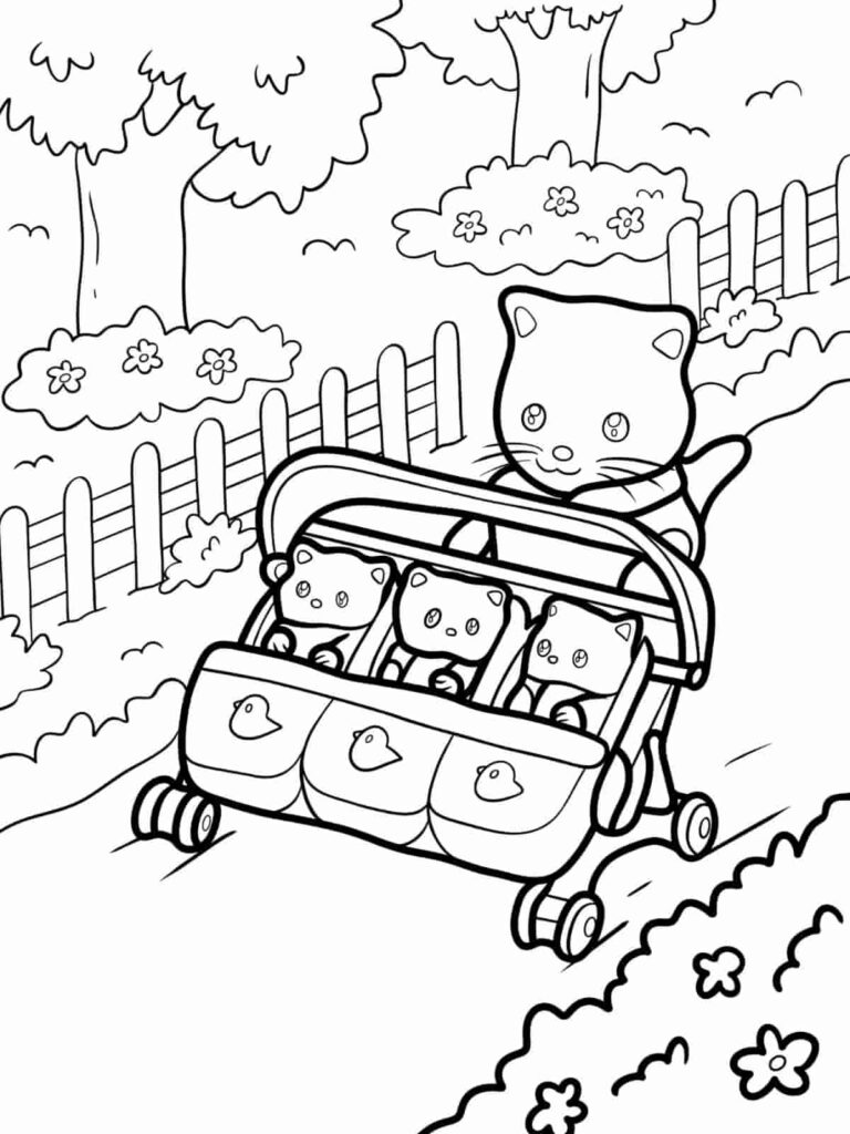 Cute Free PDF Calico Critters Coloring Pages 🎨🐾 - Coloringpagesforkids.net