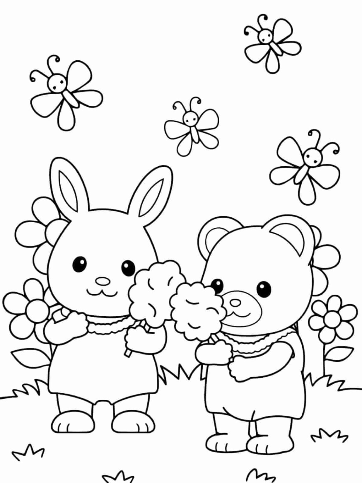 Cute Free PDF Calico Critters Coloring Pages 🎨🐾 - Coloringpagesforkids.net