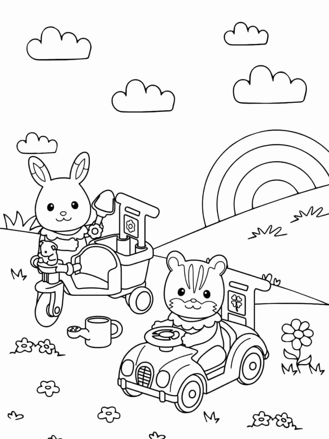 Cute Free PDF Calico Critters Coloring Pages 🎨🐾 - Coloringpagesforkids.net