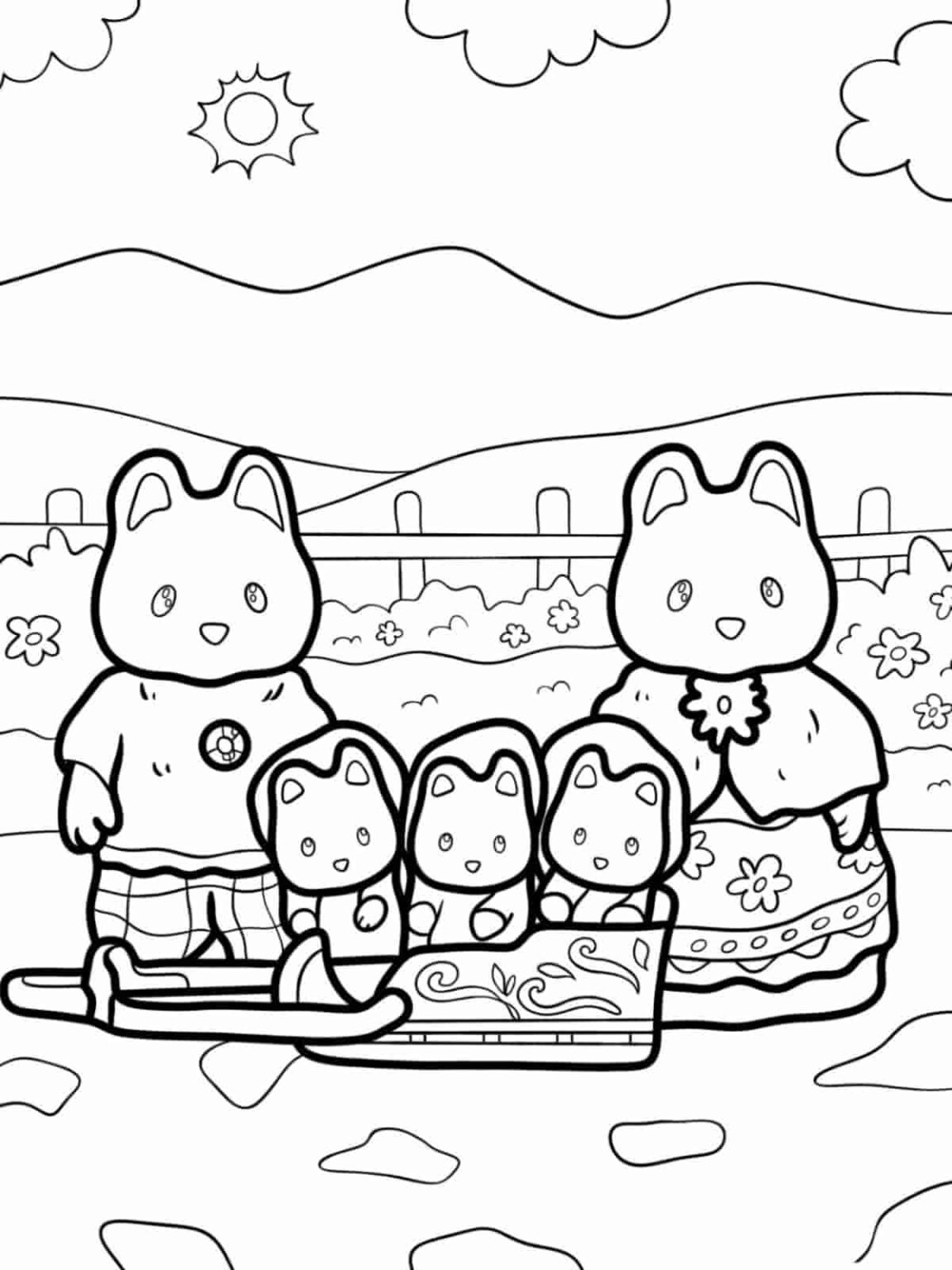 Cute Free PDF Calico Critters Coloring Pages 🎨🐾 - Coloringpagesforkids.net