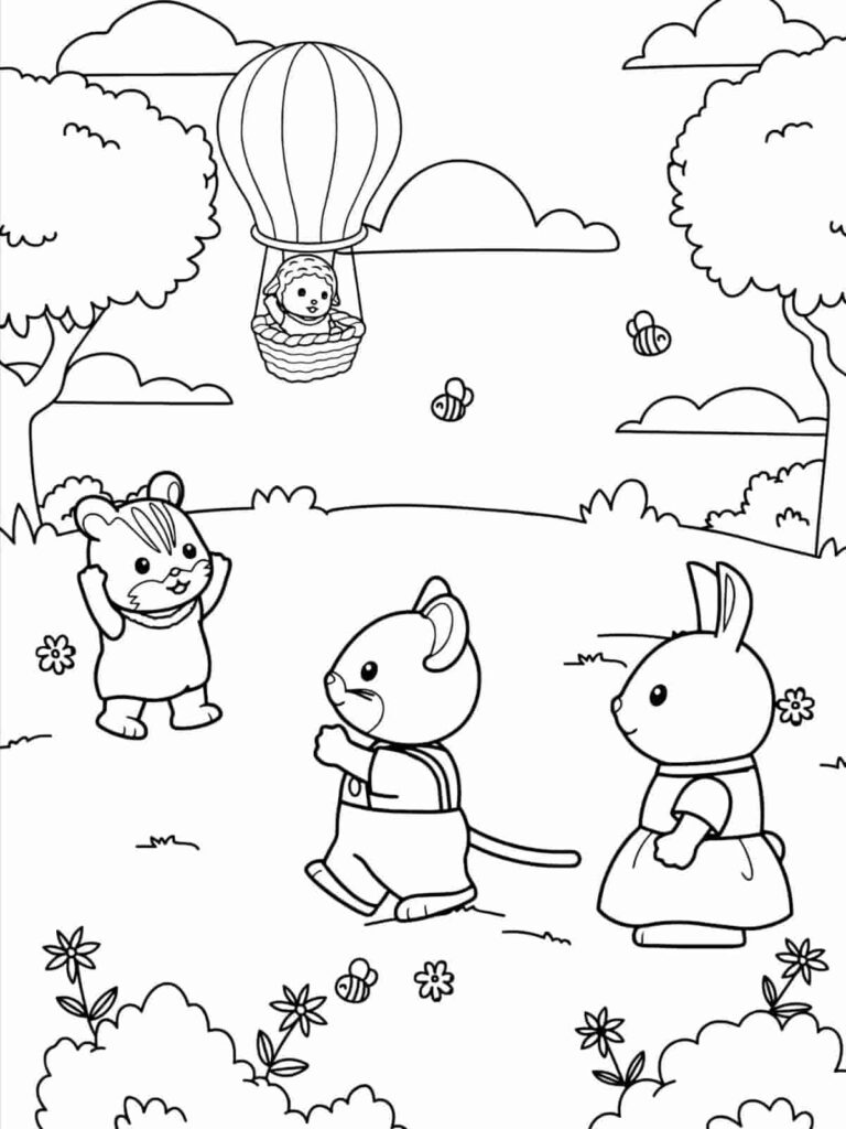 Cute Free PDF Calico Critters Coloring Pages 🎨🐾 - Coloringpagesforkids.net