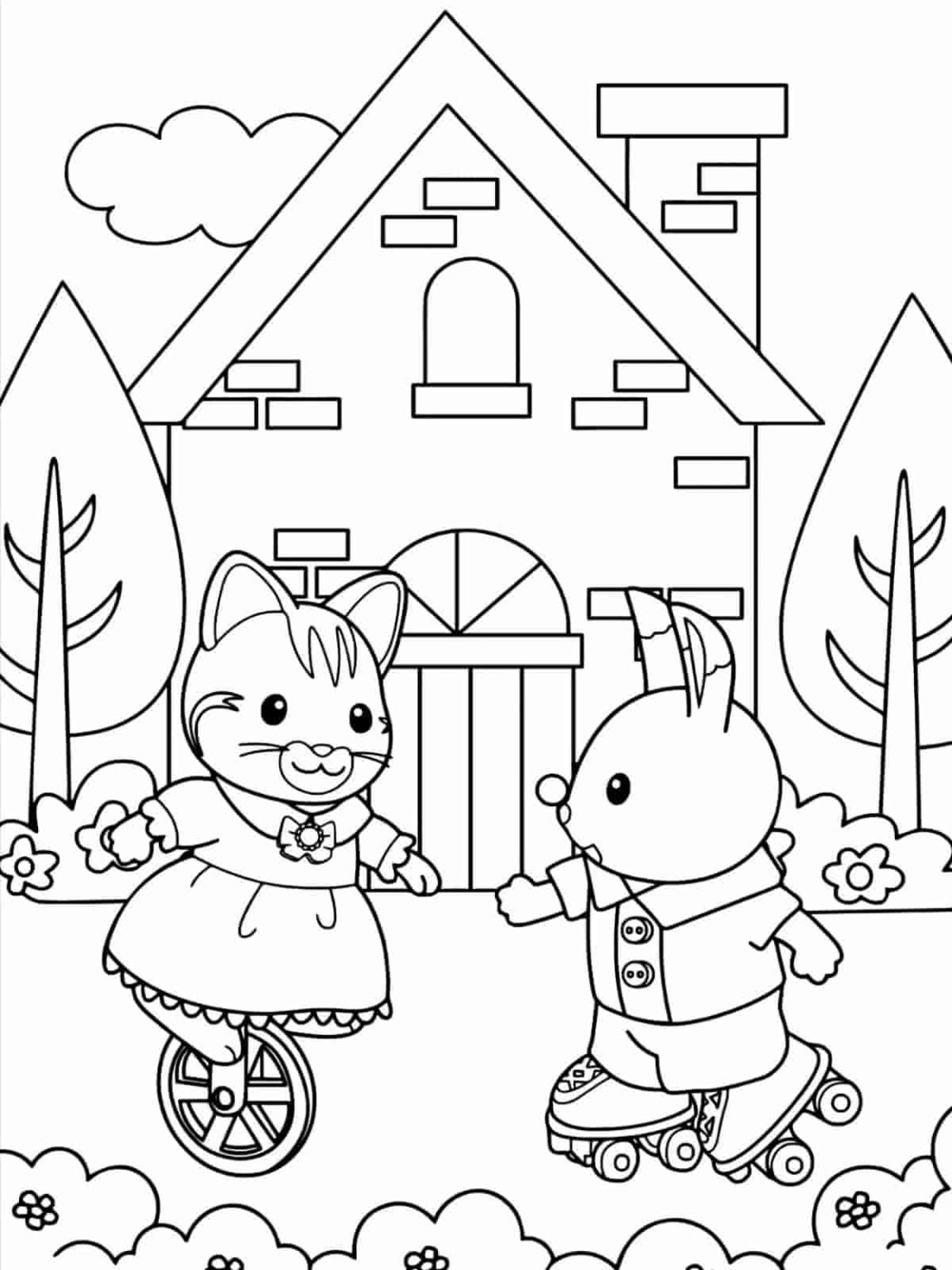 Cute Free PDF Calico Critters Coloring Pages 🎨🐾 - Coloringpagesforkids.net