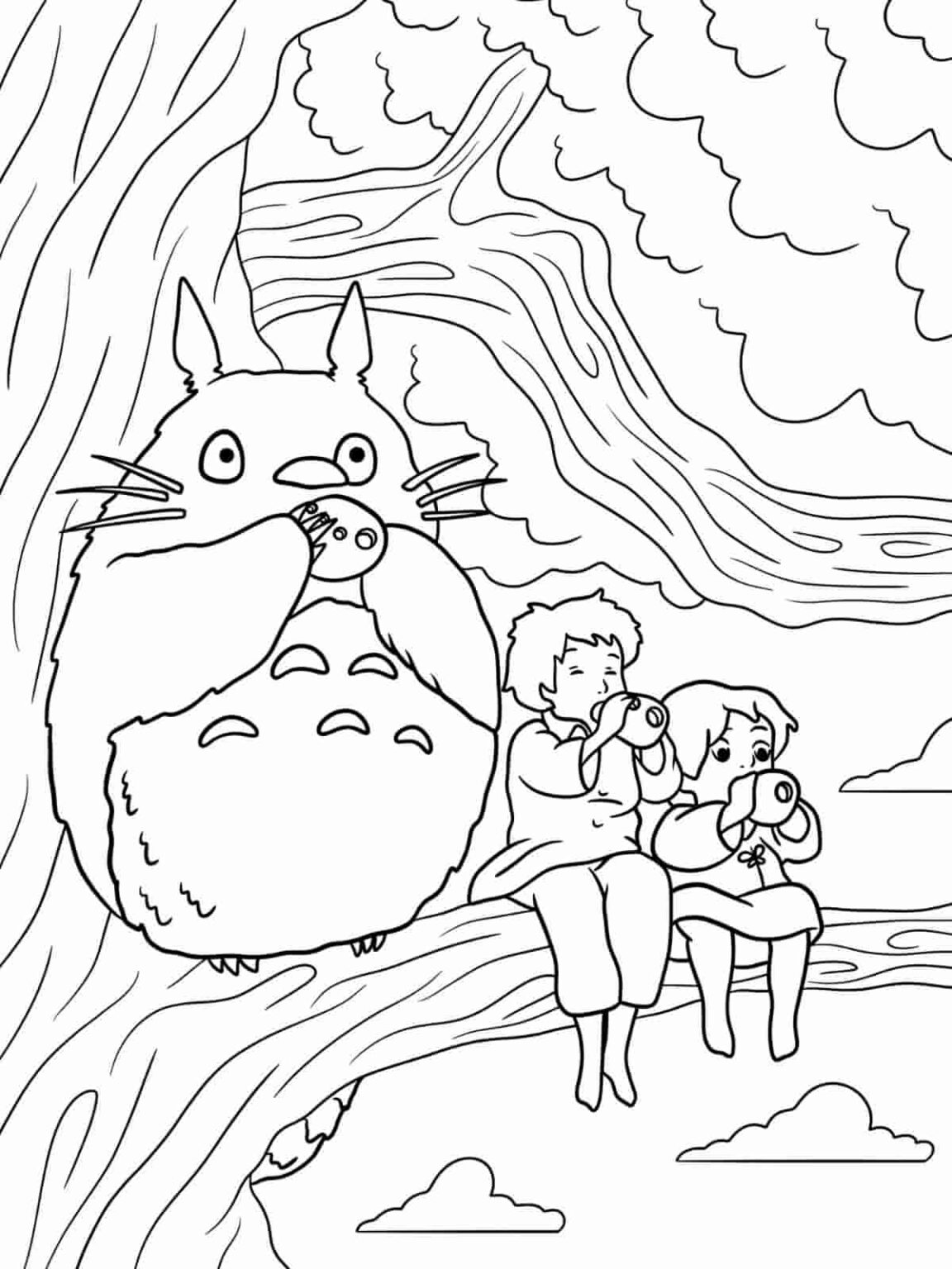 30+ pages à colorier Totoro gratuites en PDF 🌳🐾 - Coloringpagesforkids.net