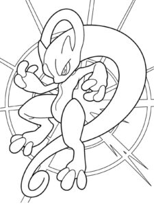 ポケモントレーナーのための無料のミュウツーぬり絵ページ💥⚡ - Coloringpagesforkids.net