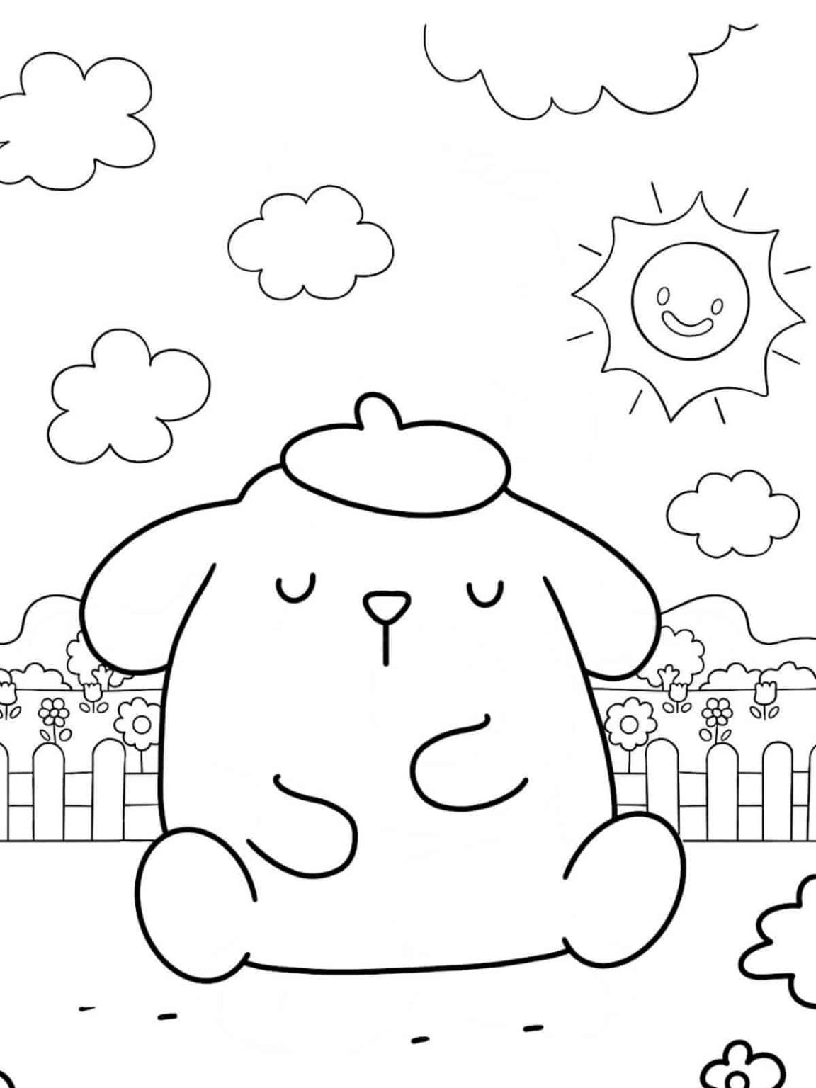 Más de 25 páginas para colorear de Pompompurin gratis para niños 🎨🧡 ...