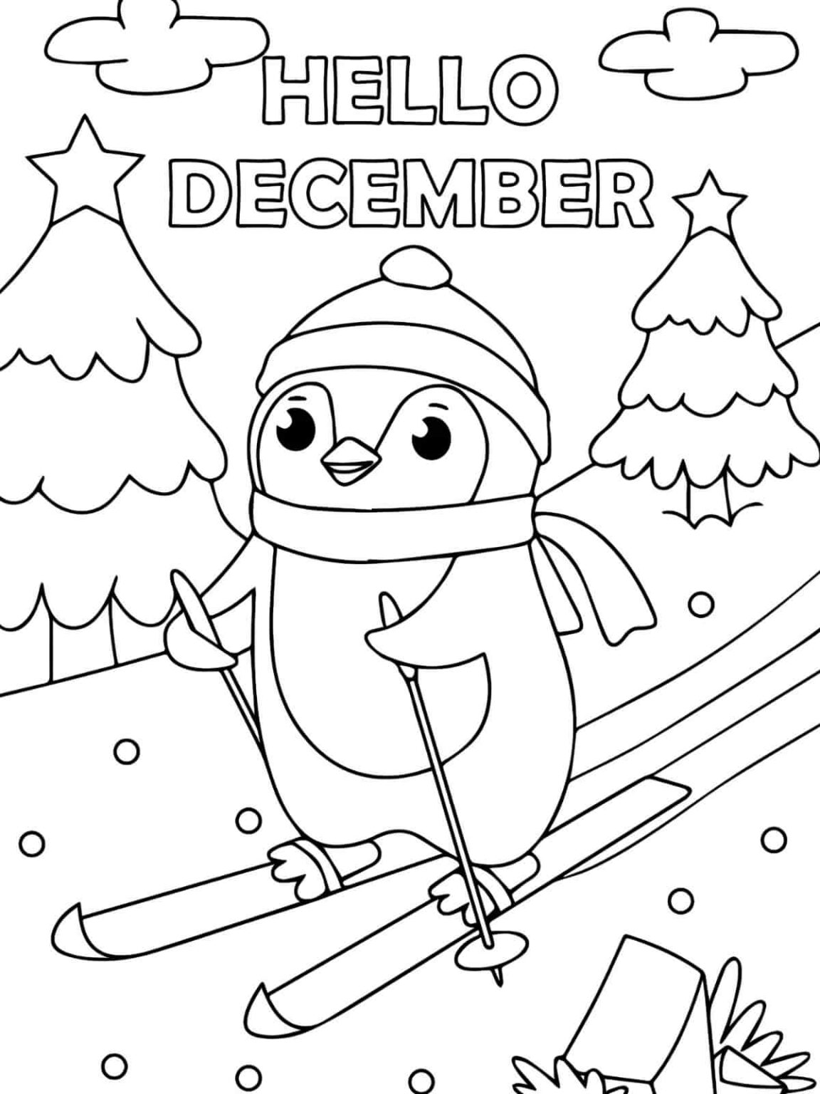 Joyful December Coloring Pages For Kids 🎉 ️ - Coloringpagesforkids.net