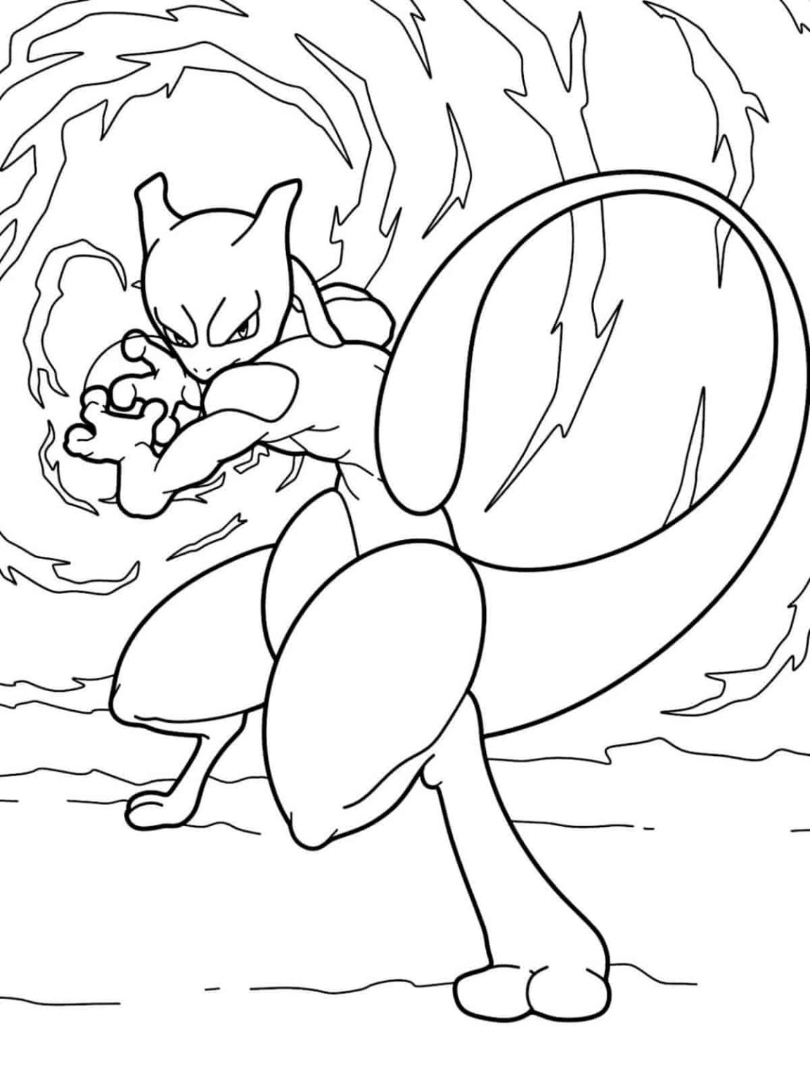 Free Mewtwo Coloring Pages for Pokémon Trainers 💥⚡ ...