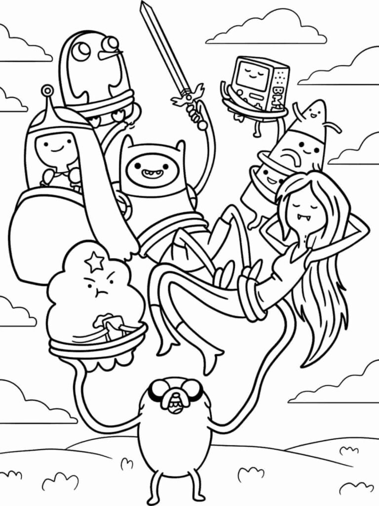 Free PDF Adventure Time Coloring Pages 🎨🗺️ - Coloringpagesforkids.net