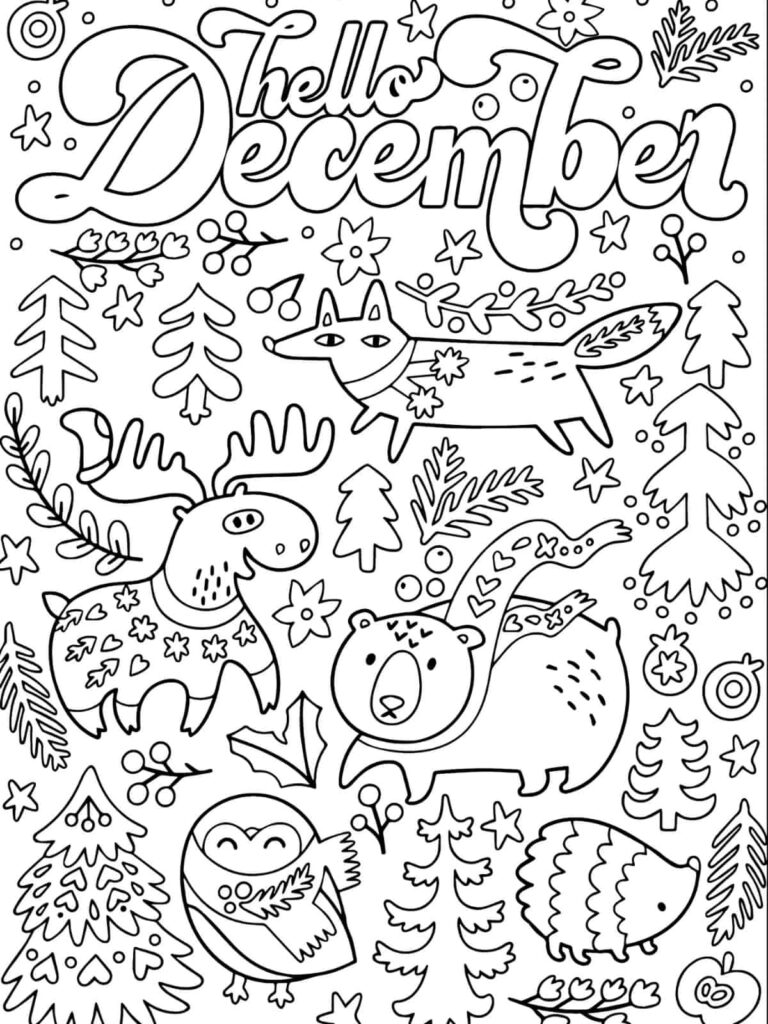 Joyful December Coloring Pages For Kids 🎉 ️ - Coloringpagesforkids.net